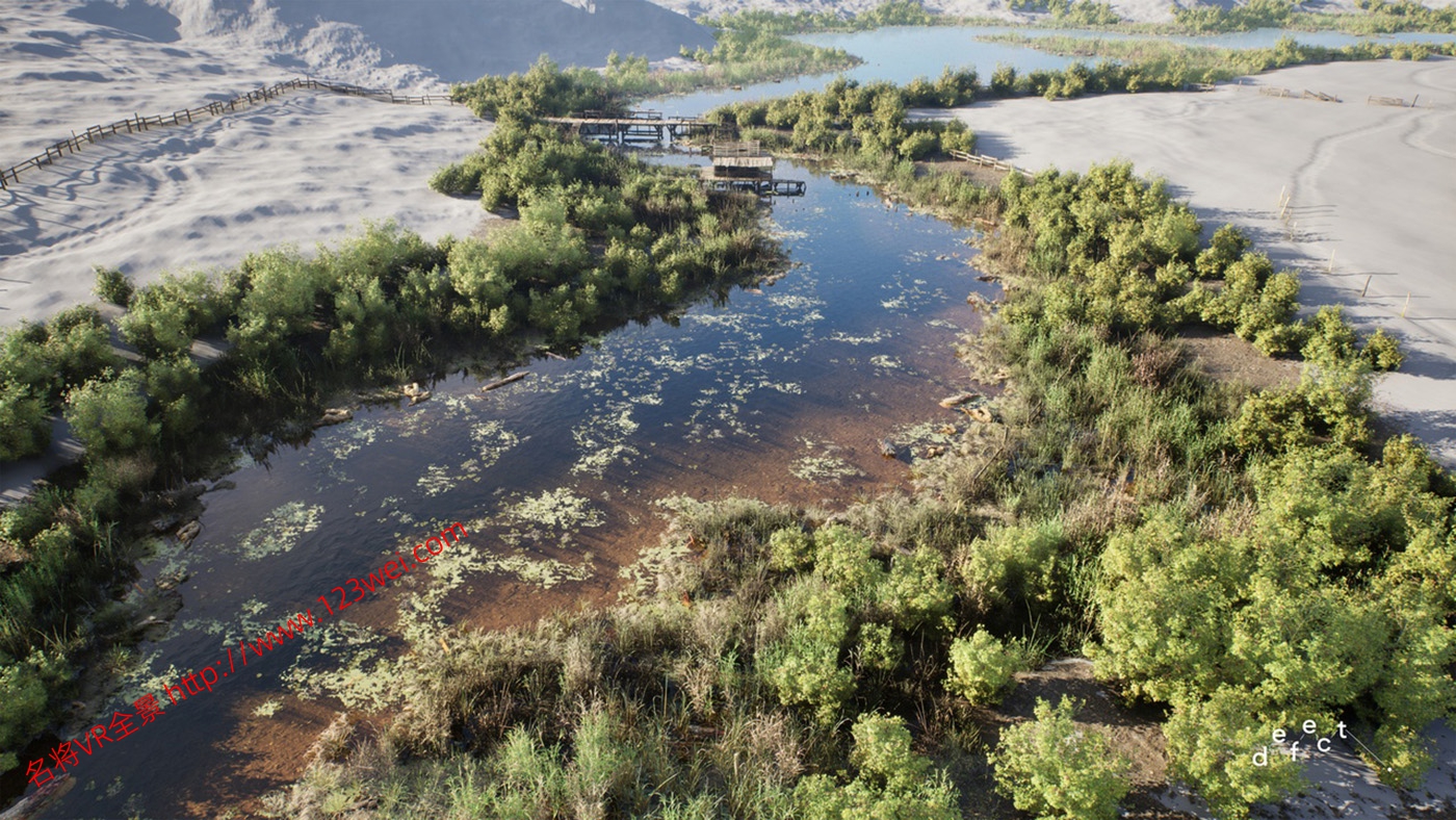 UE5（虚幻引擎5）资源：PCG Biome River Generator PCG 生物群系：河流生成器（交互式树叶、树木、水、风力系统）-VR全景